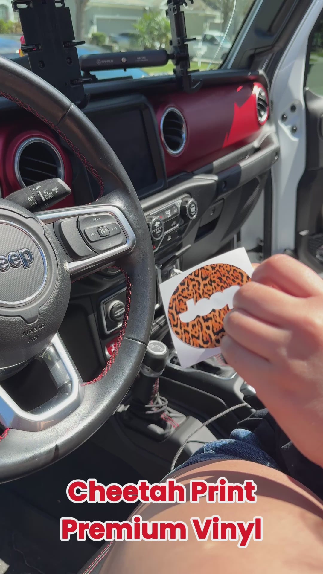 Jeep Wrangler JL Gladiator Steering Wheel Circle Leopard Vinyl Decal S ...